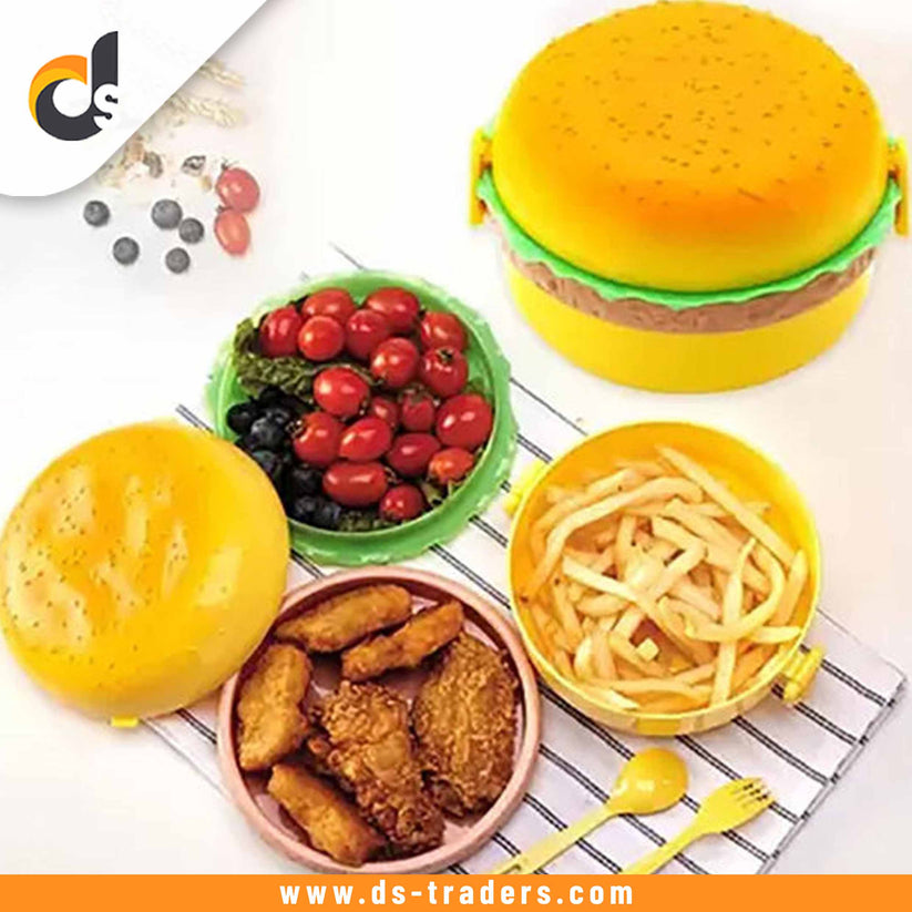 3 Layer Burger Shape Lunch Box – DS Traders